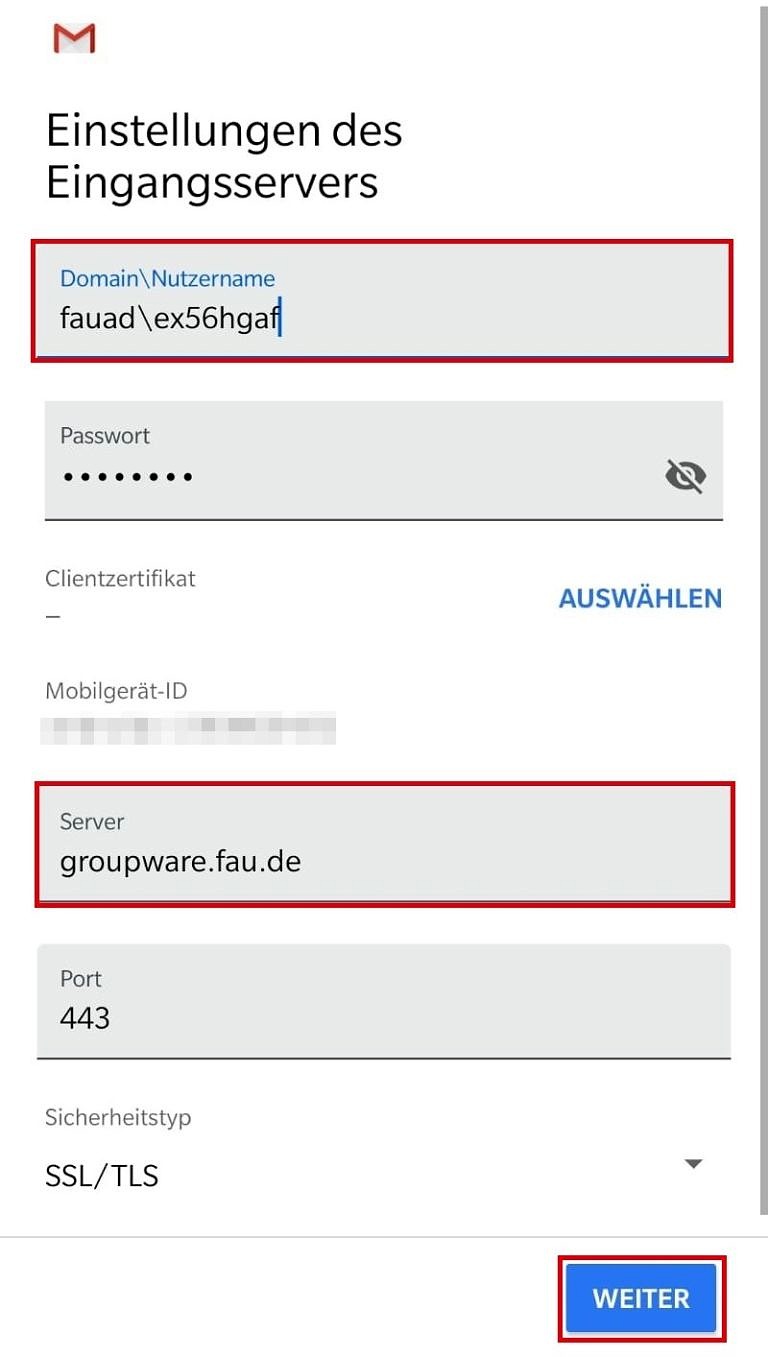 Exchange-Postfach in Android einrichten - RRZE Anleitungen