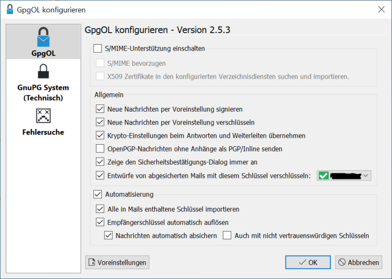 Wie bereite ich Outlook für die OpenPGP-Nutzung vor? - RRZE Anleitungen